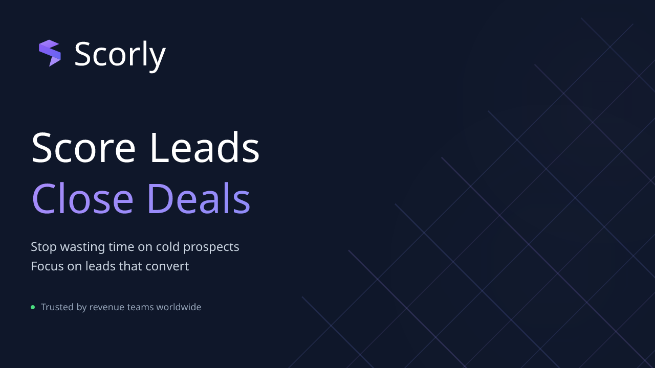 Scorly.io - Lead Scoring API That Improves Sales Efficiency